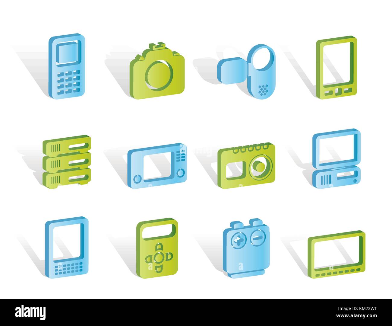 technical, media and electronics icons - vector icon set Stock Vector ...