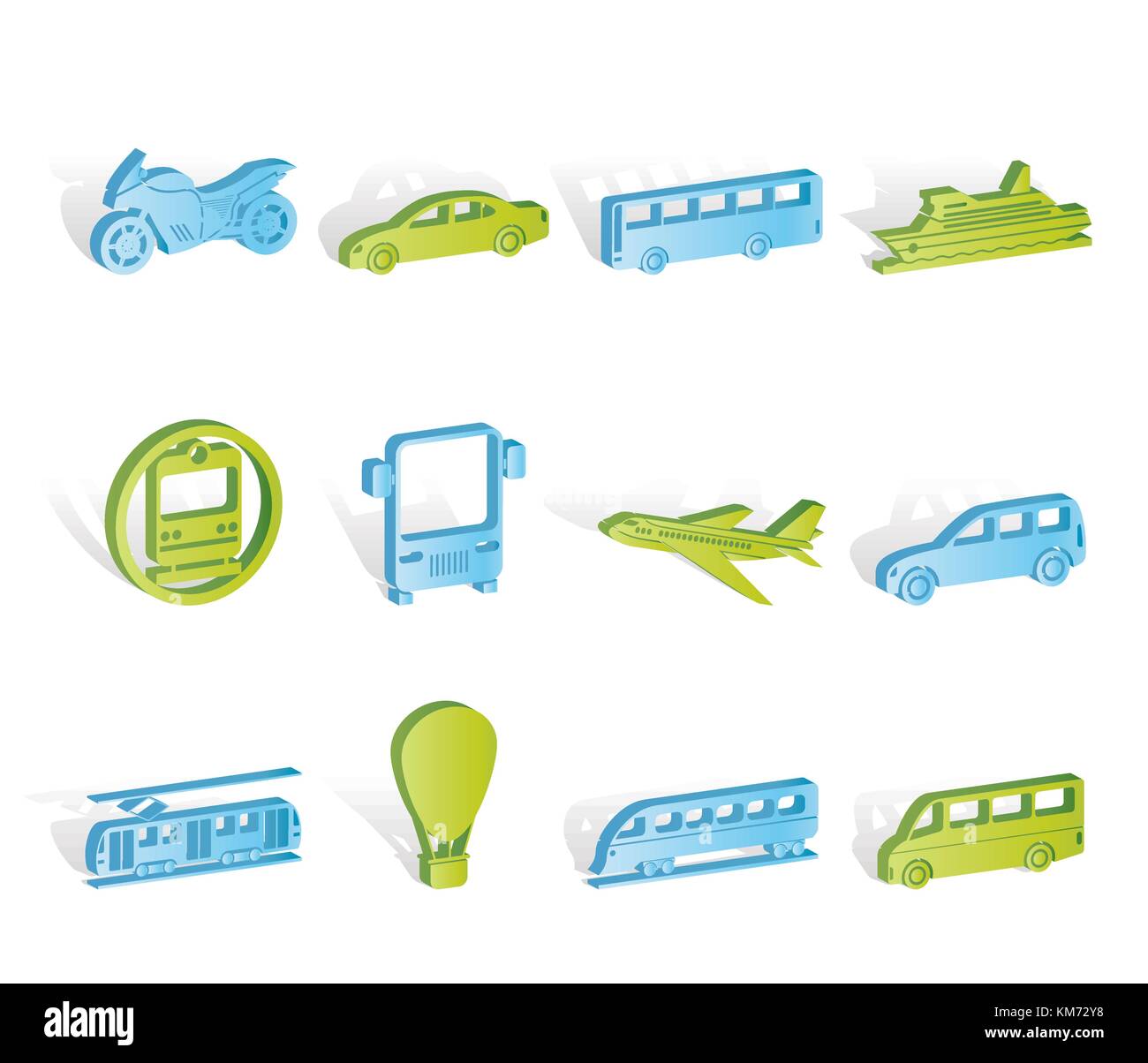 Travel and transportation of people icons - vector icon set Stock ...