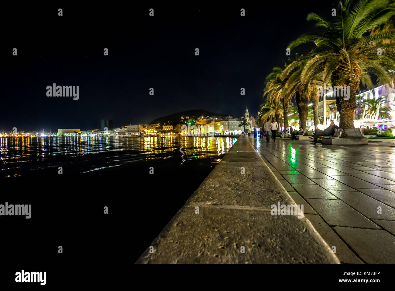 Split Croatia Riva Promenade Evening High Resolution Stock Photography ...