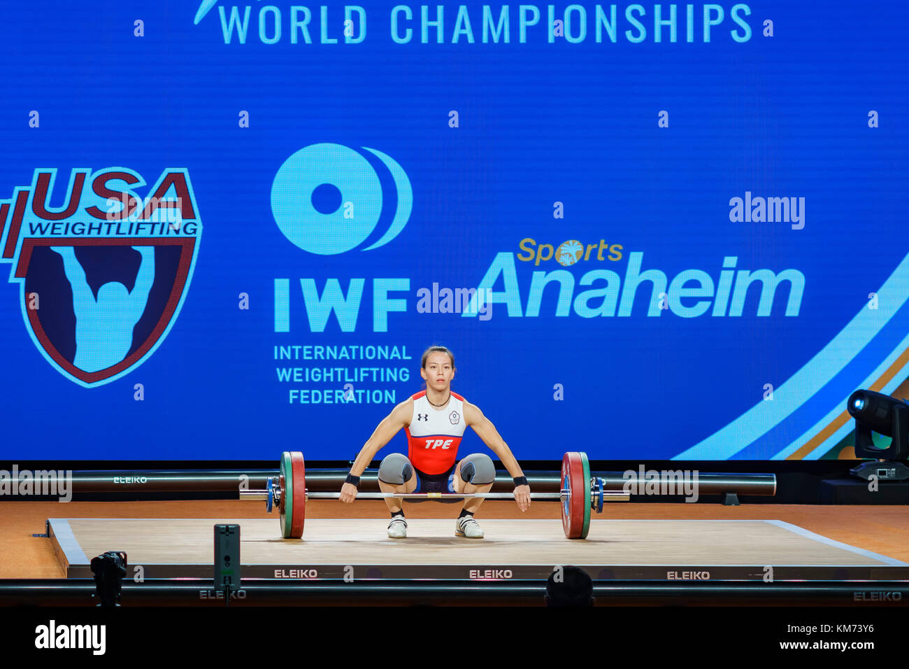 Anaheim, NOV 30: 2017 Kuo Hsing-chun in International Weightlifting ...
