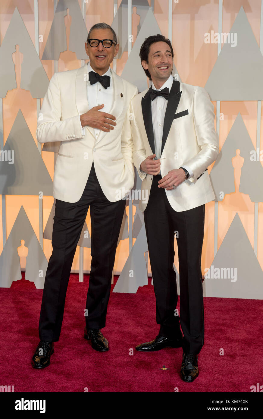 HOLLYWOOD, CA - FEBRUARY 22: Jeff Goldblum and Adrien Brody attendst ...