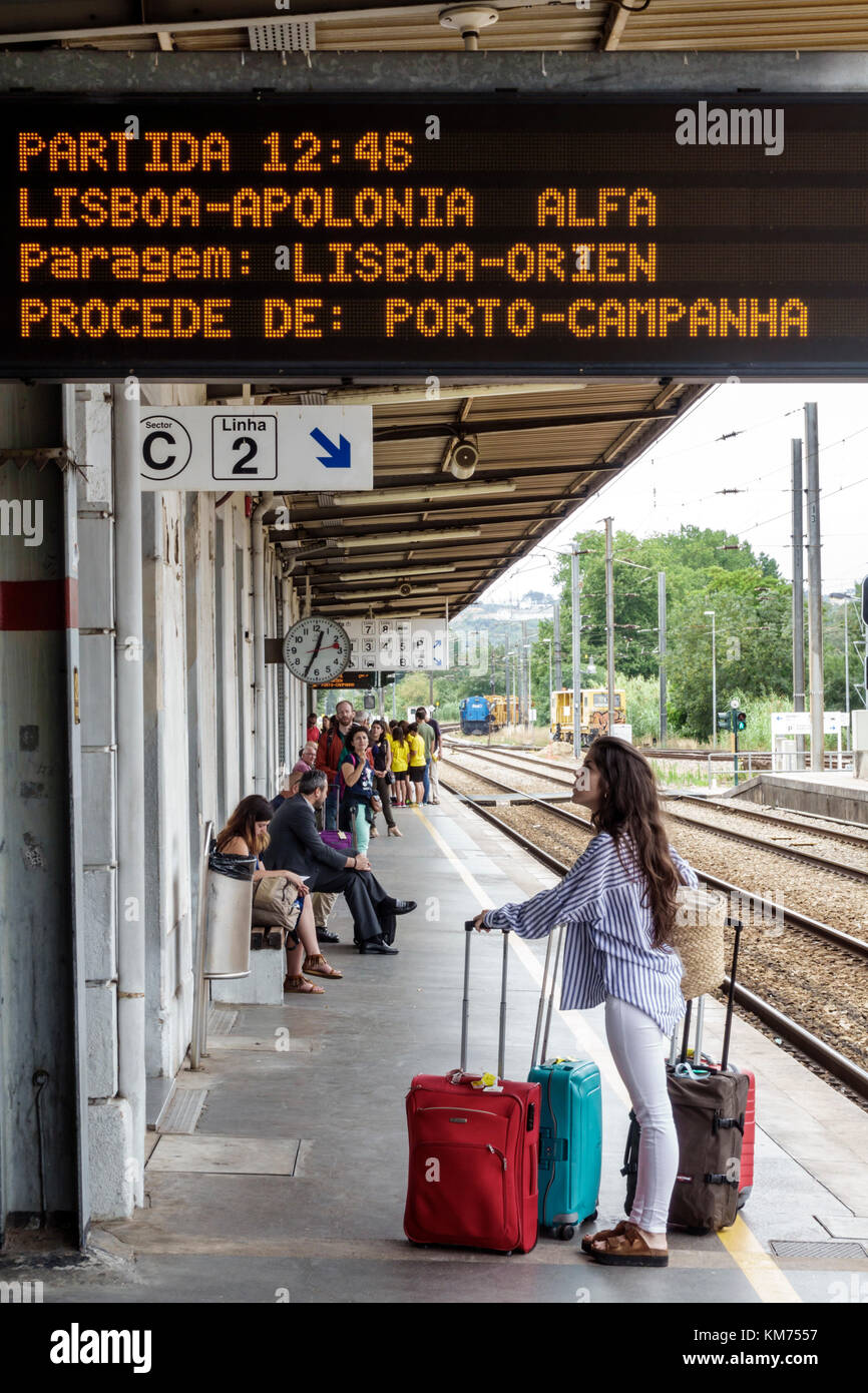 Coimbra Portugal,Coimbra B,Comboios de Portugal,railway,train,station,platform,woman female ...