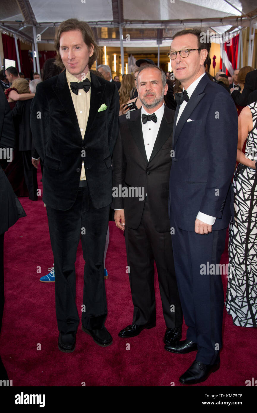 HOLLYWOOD, CA - FEBRUARY 22: Wes Anderson, Jeremy Dawson, and Hugo ...