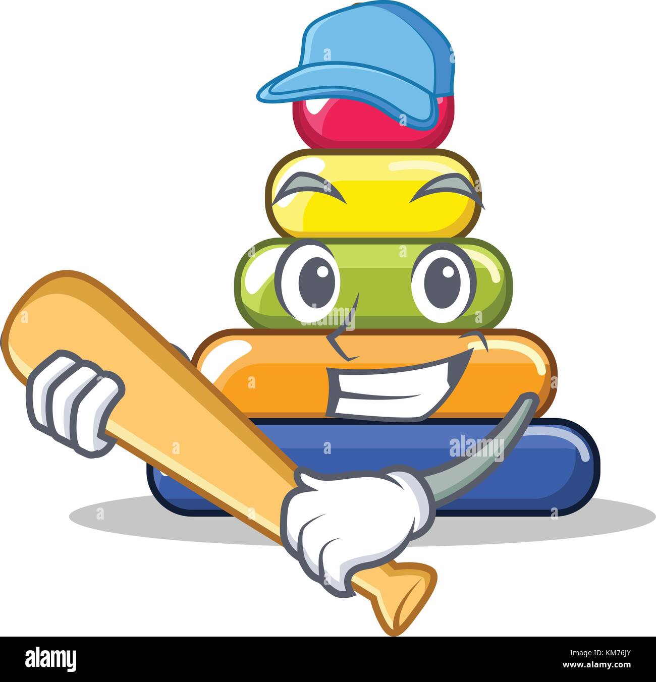 Playing baseball pyramid ring character cartoon Stock Vector Image ...