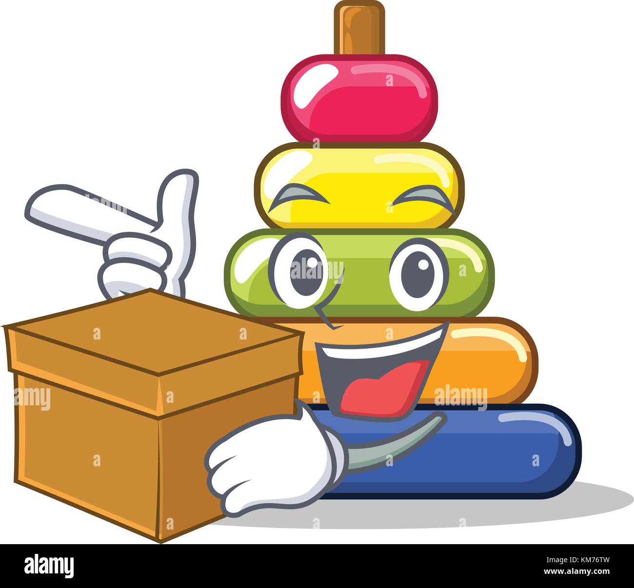 With box pyramid ring character cartoon Stock Vector Image & Art - Alamy