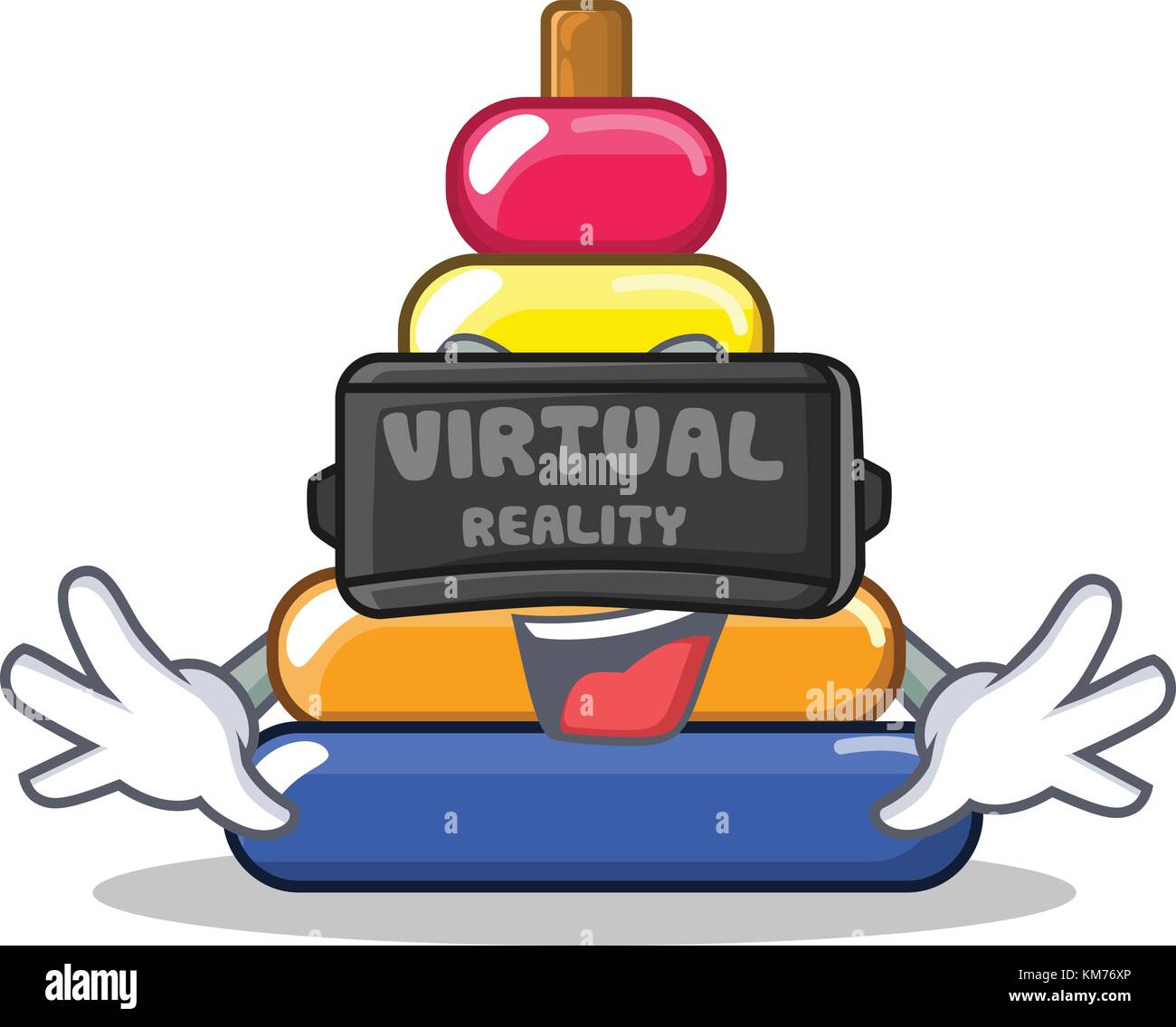 With virtual reality pyramid ring character cartoon Stock Vector Image ...