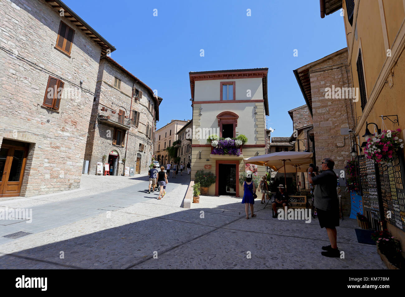 Cobbled street in Spello, Italy Stock Photo - Alamy