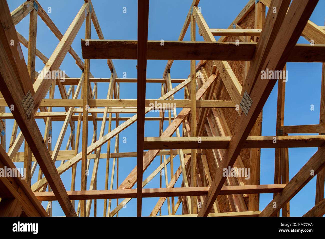 wooden construction, for home, house building The house is new in wood ...