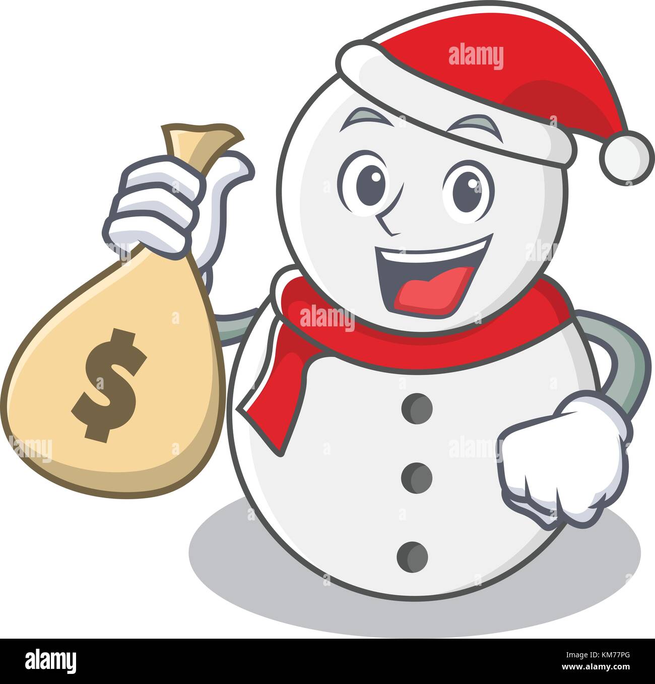 With money bag snowman character cartoon style Stock Vector Image & Art ...