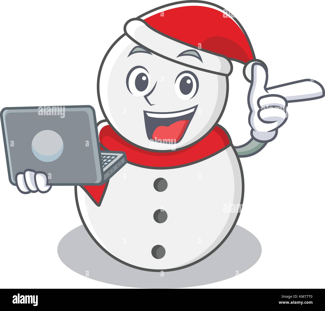 With laptop snowman character cartoon style Stock Vector Image & Art ...