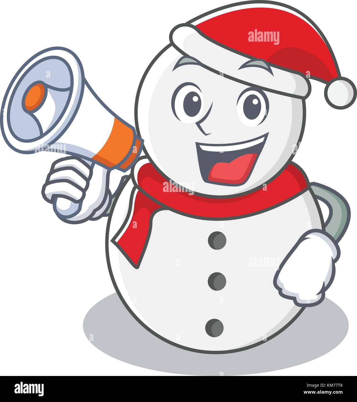 With megaphone snowman character cartoon style Stock Vector Image & Art ...