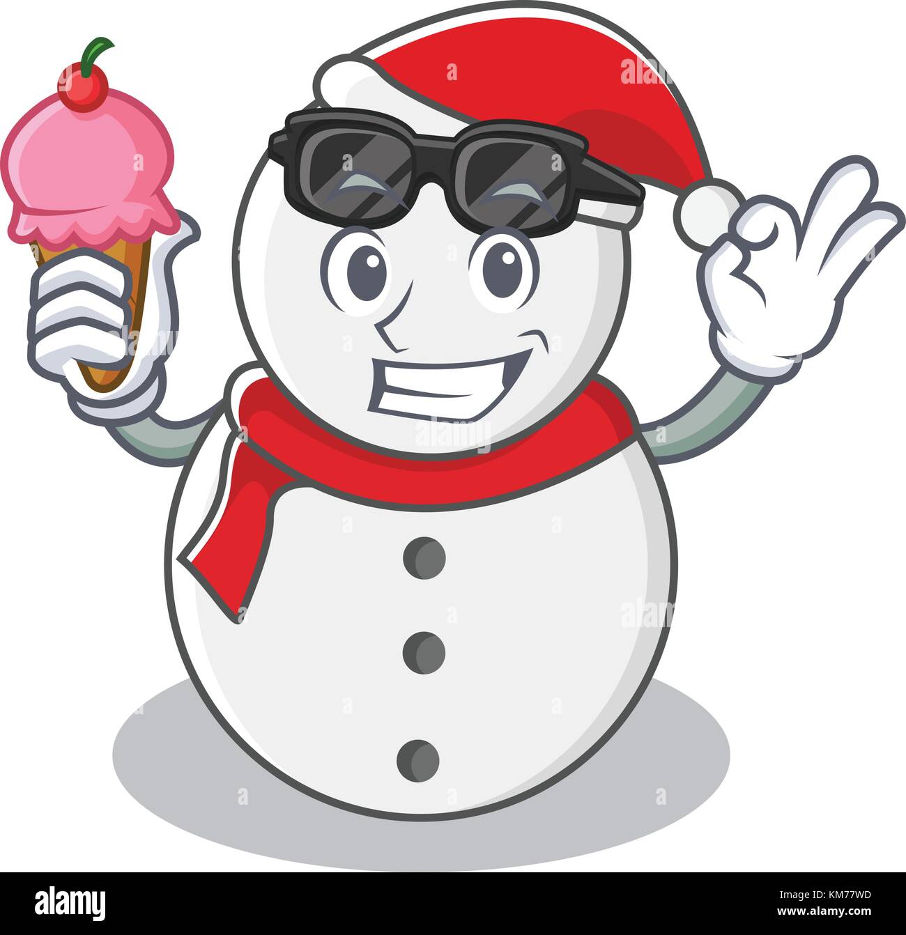 With ice cream snowman character cartoon style Stock Vector Image & Art ...