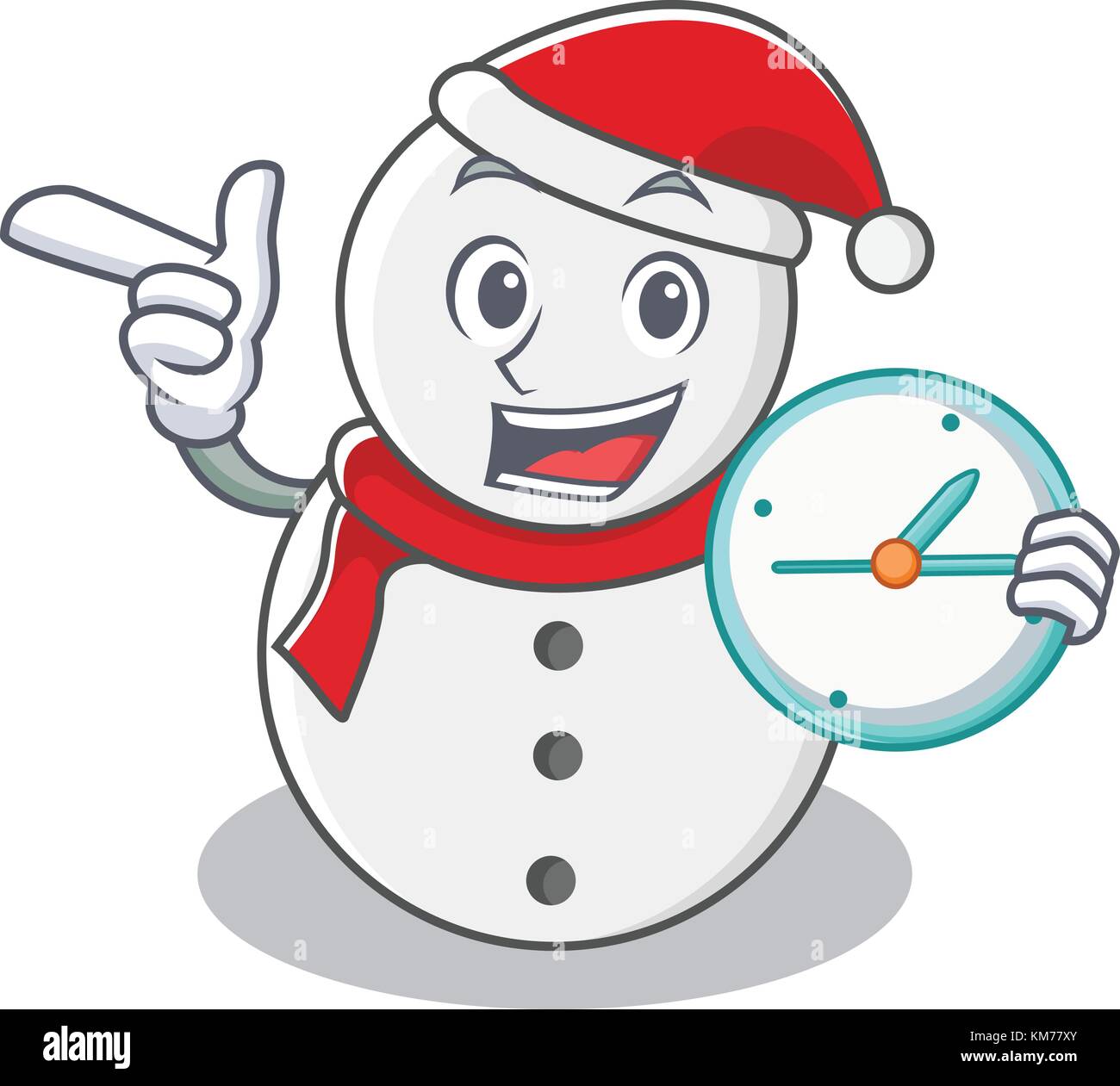 With clock snowman character cartoon style Stock Vector Image & Art - Alamy