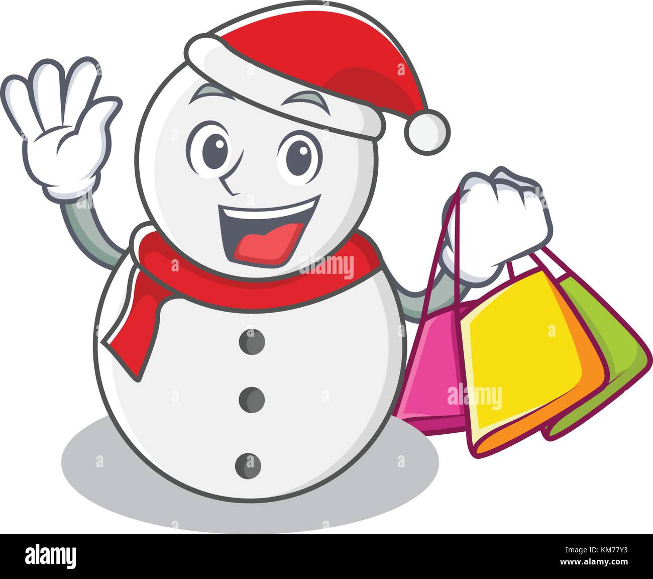 Shopping snowman character cartoon style Stock Vector Image & Art - Alamy