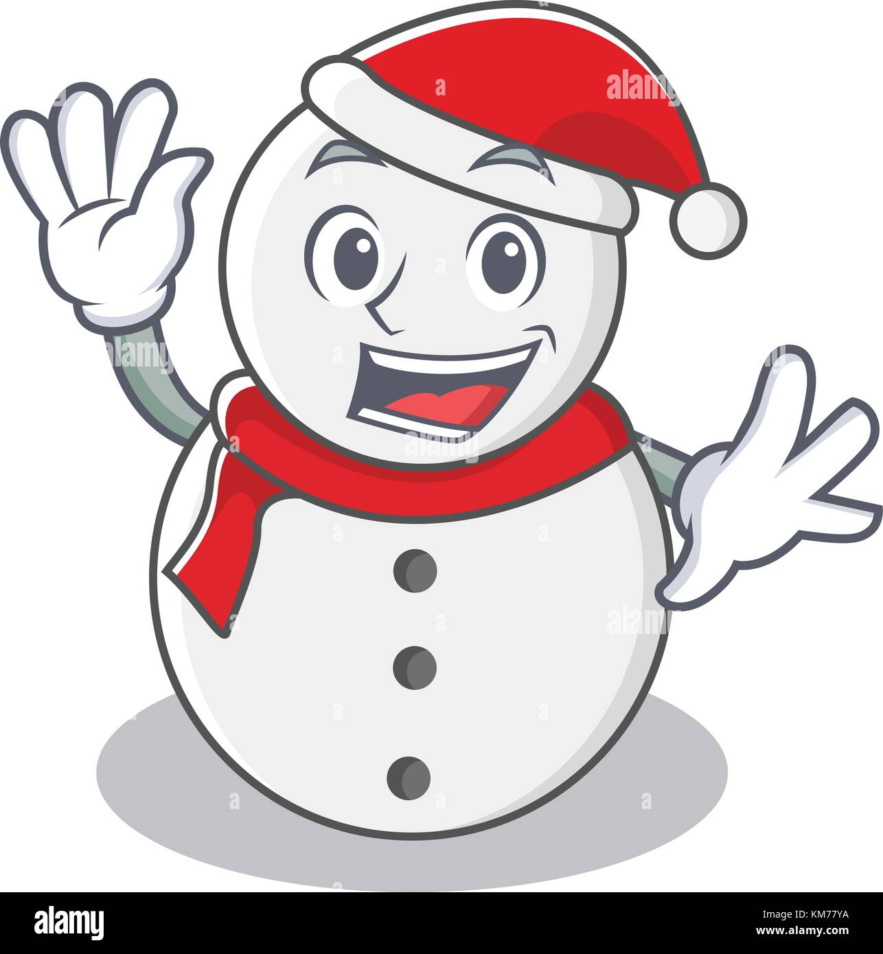 Waving snowman character cartoon style Stock Vector Image & Art - Alamy