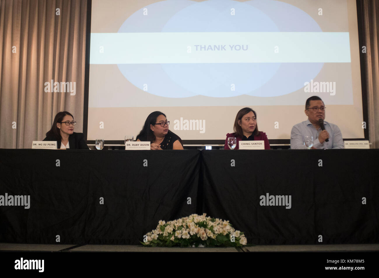 Taguig, Philippines. 04th Dec, 2017. Representatives of Sanofi Pasteur Philippines held a press ...