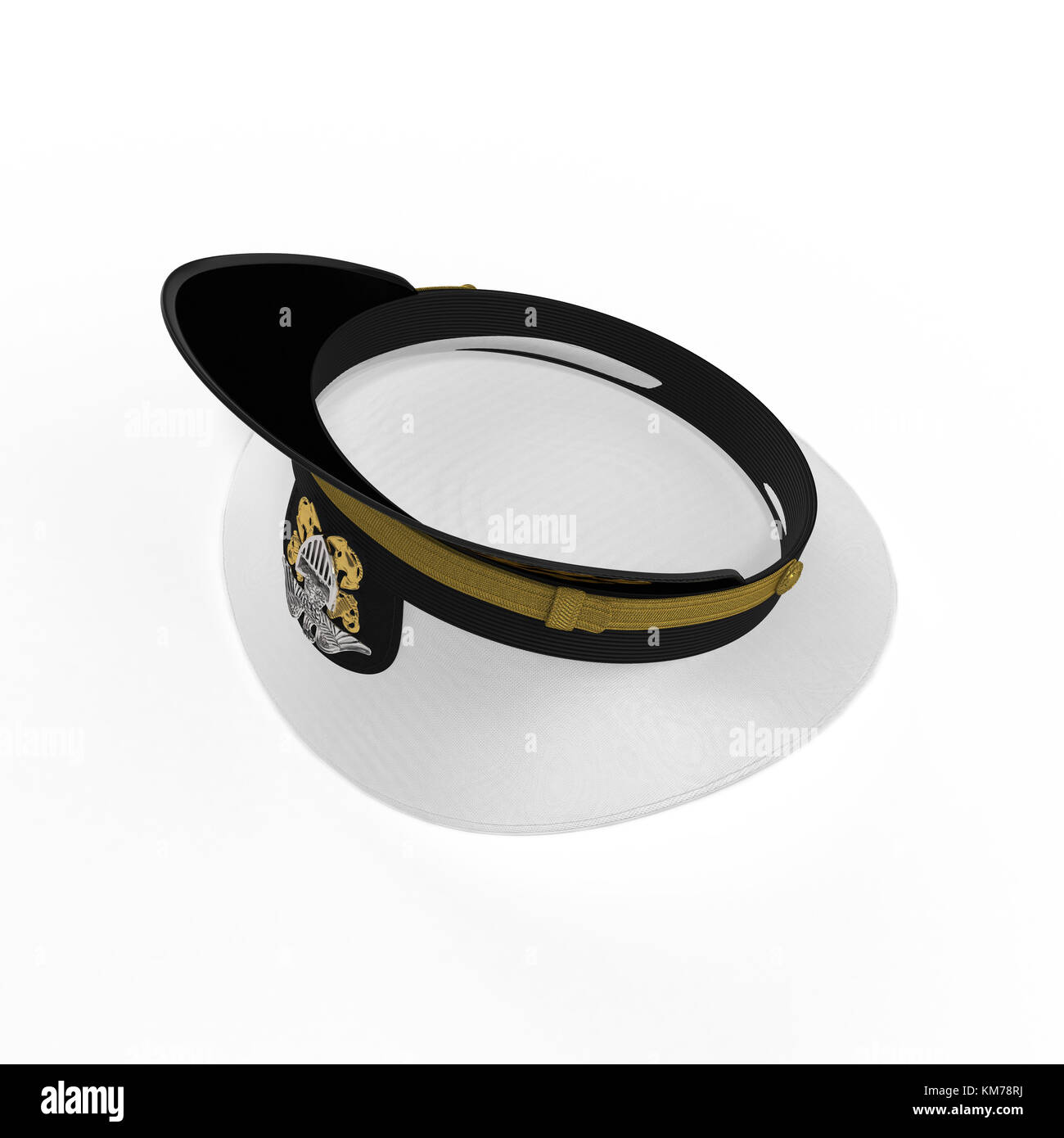 Peak admiral Cap bottom on white. 3D illustration Stock Photo - Alamy