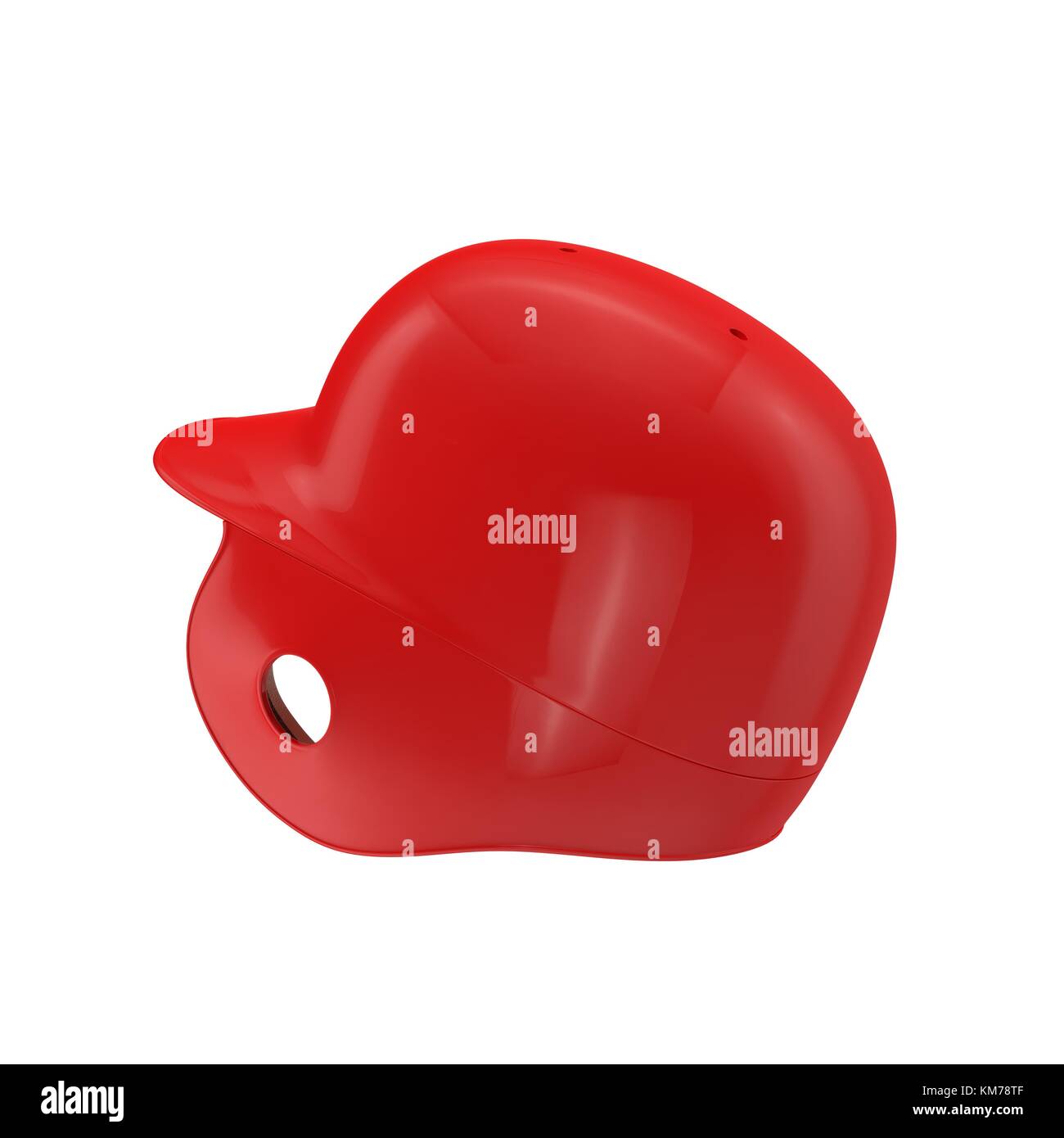 Red baseball helmet on white. 3D illustration Stock Photo - Alamy