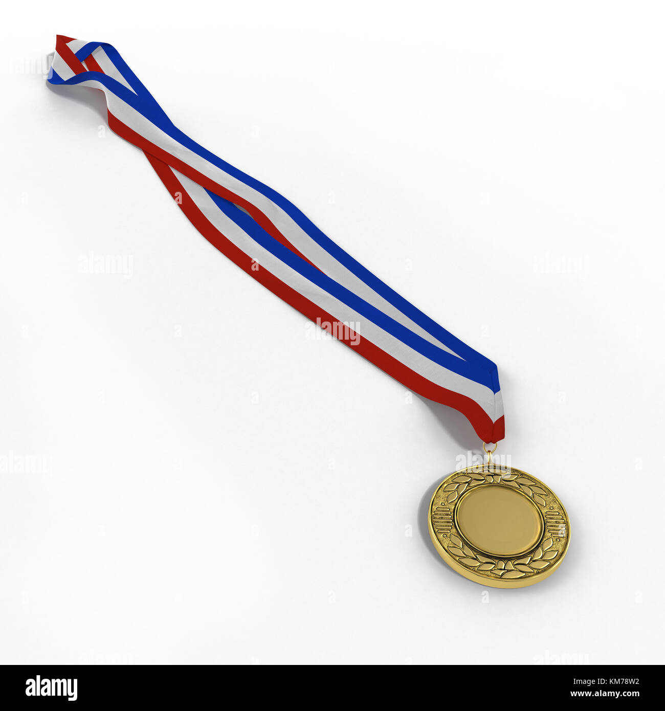 Gold medal isolated on white. 3D illustration Stock Photo - Alamy