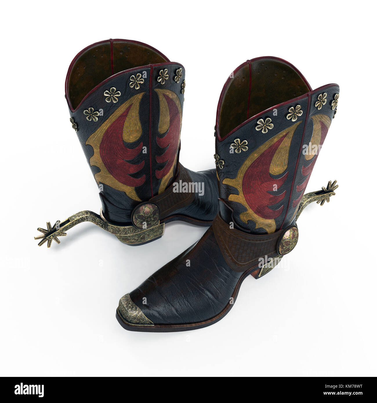 Cowboy boots with spurs hi-res stock photography and images - Alamy