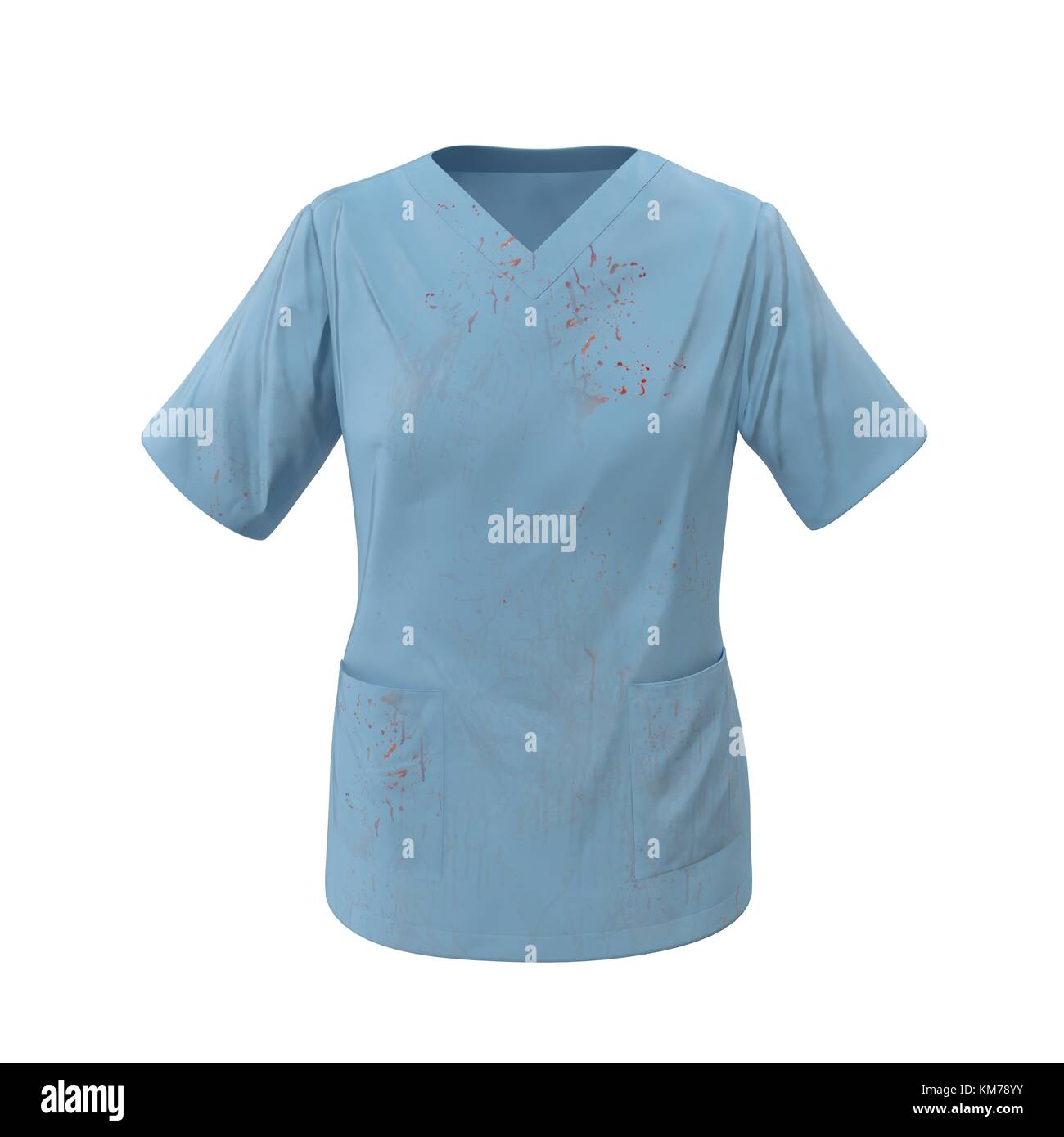 Blue operation T-shirt isolated on white. 3D illustration Stock Photo ...