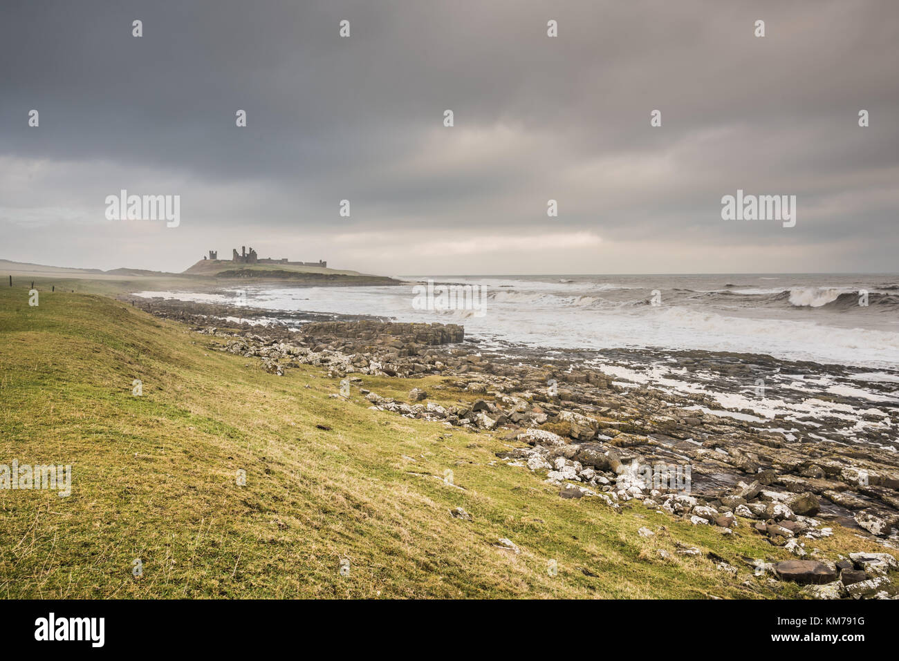 Castle on Shore Stock Photo - Alamy
