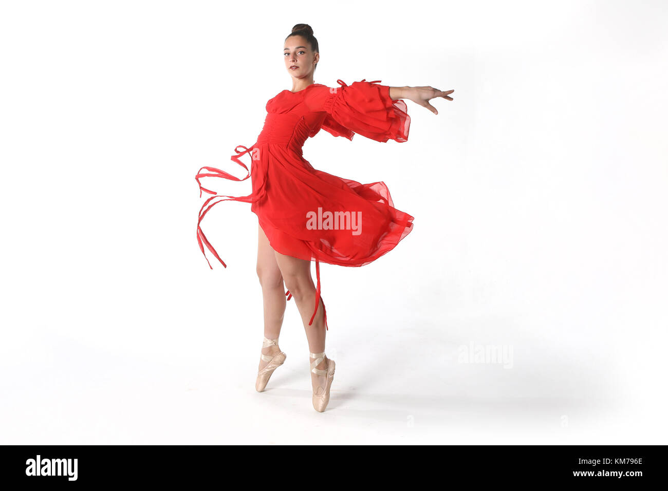 Beautiful Ballet Dancer in Studio on White Background Stock Photo - Alamy