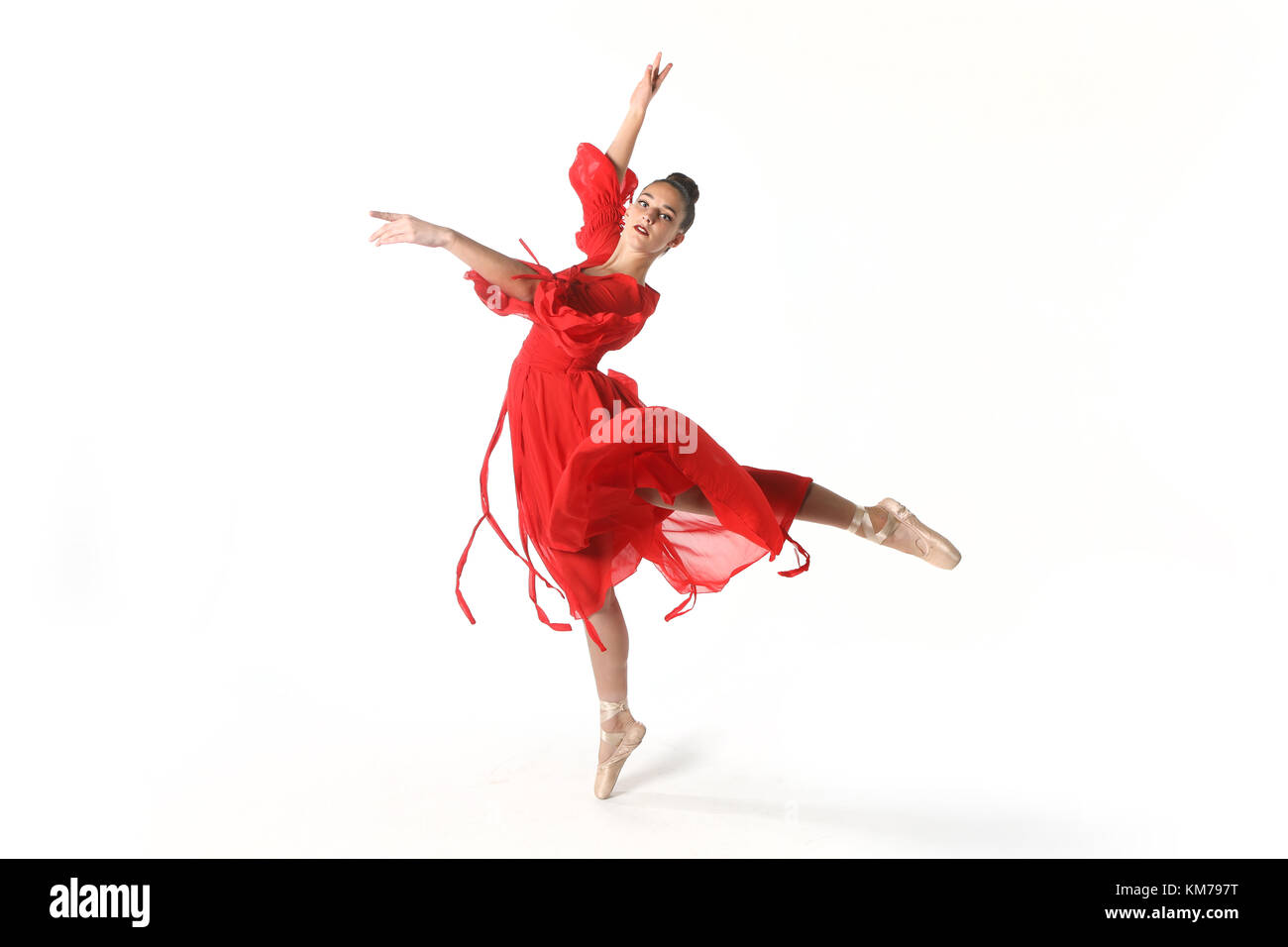 Beautiful Ballet Dancer in Studio on White Background Stock Photo - Alamy