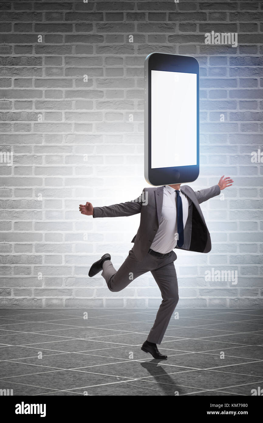 Mobile phone zombie under the influence of smartphone Stock Photo - Alamy