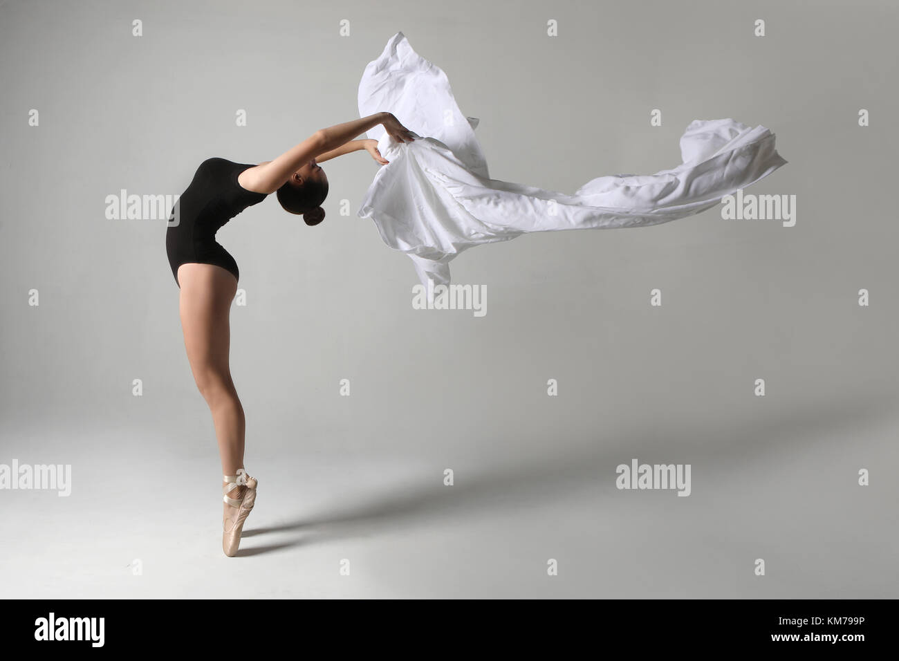 Beautiful Ballet Dancer in Studio on White Background Stock Photo - Alamy
