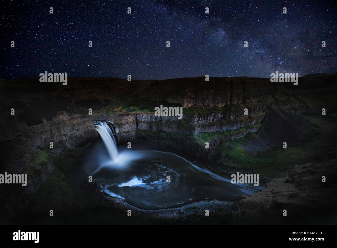 Night Star Trail Time Lapsed Exposure in Palouse Washington Stock Photo ...
