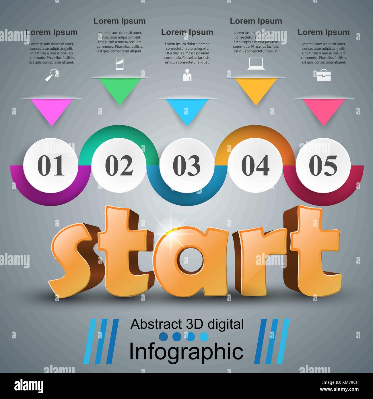 Start 3d business infographics Stock Vector Image & Art - Alamy