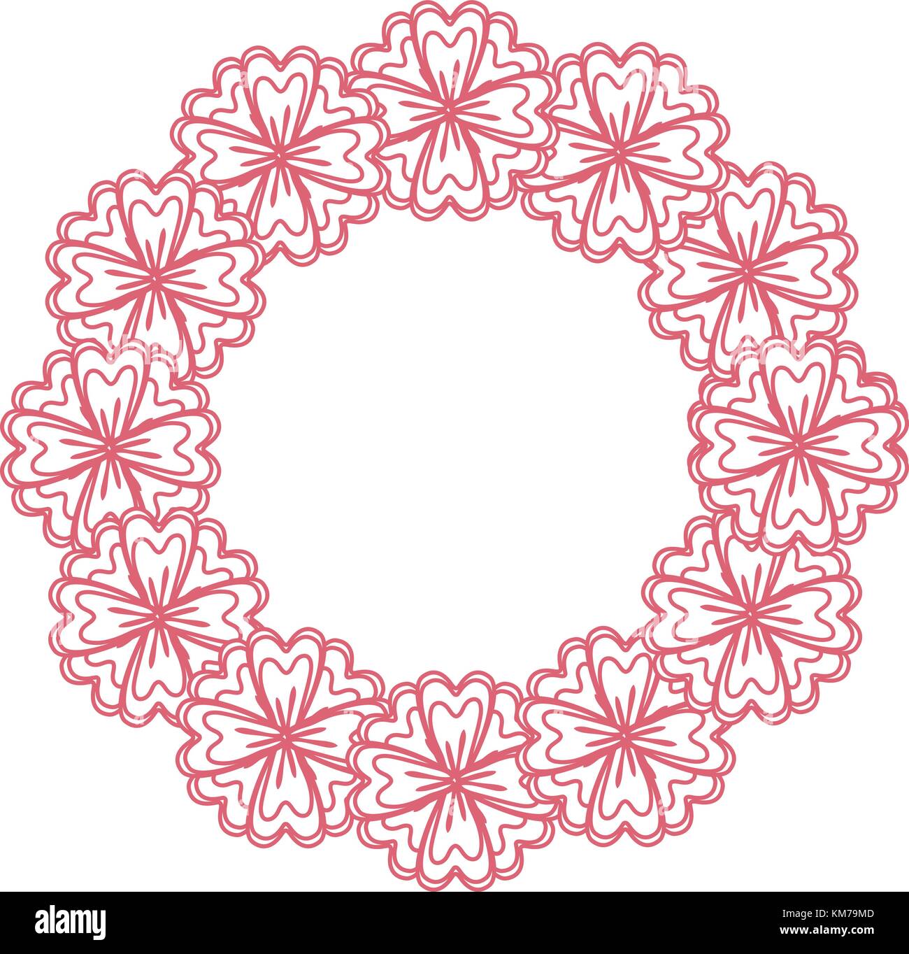 round frame flower vector illustration Stock Vector Image & Art - Alamy