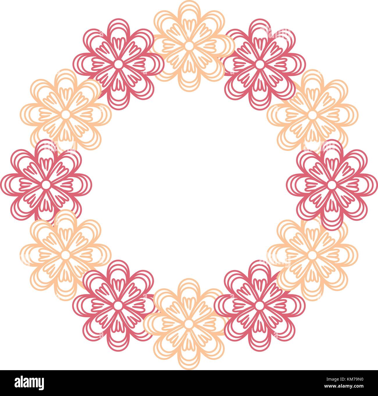 round frame flower vector illustration Stock Vector Image & Art - Alamy