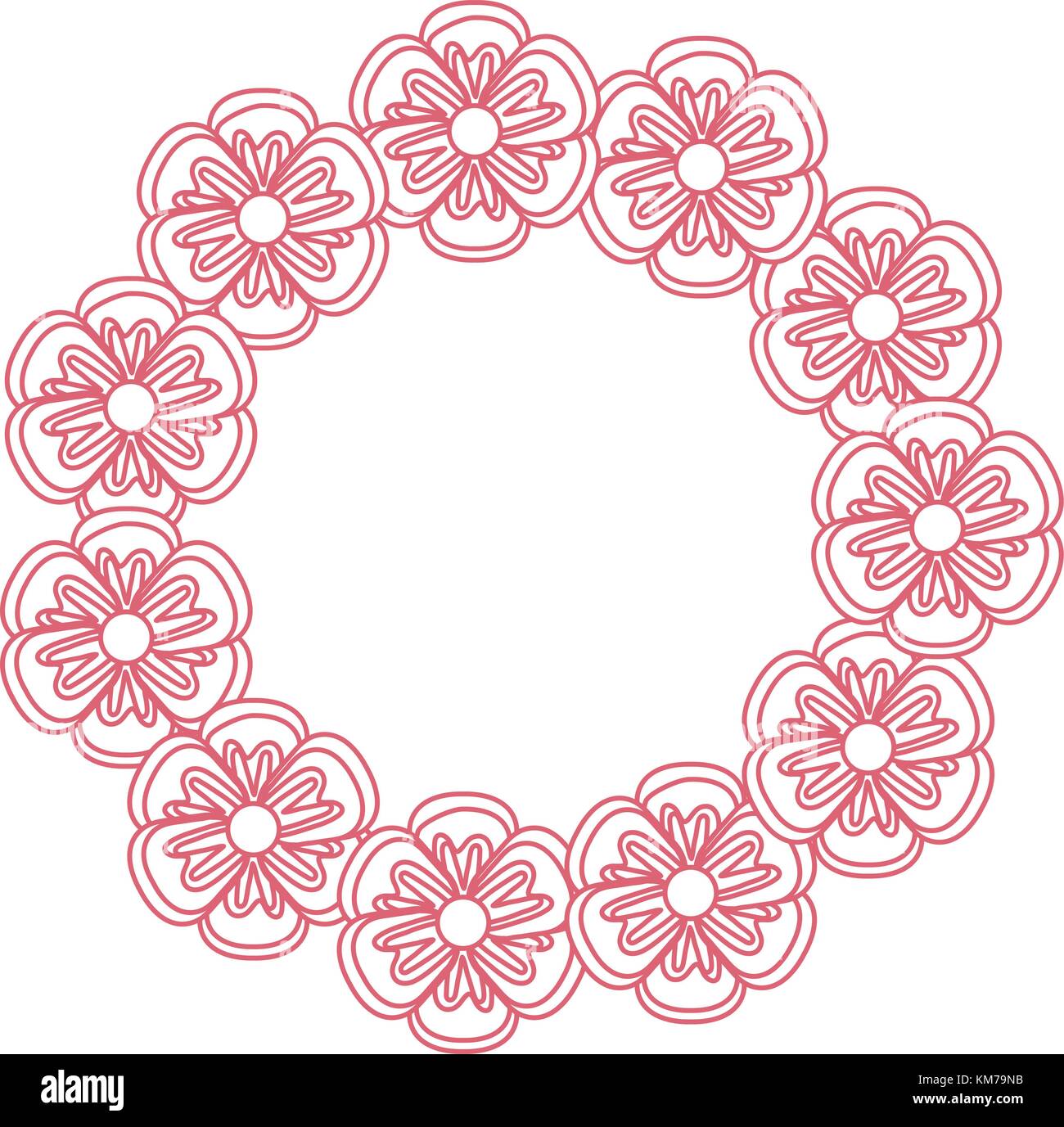 round frame flower vector illustration Stock Vector Image & Art - Alamy