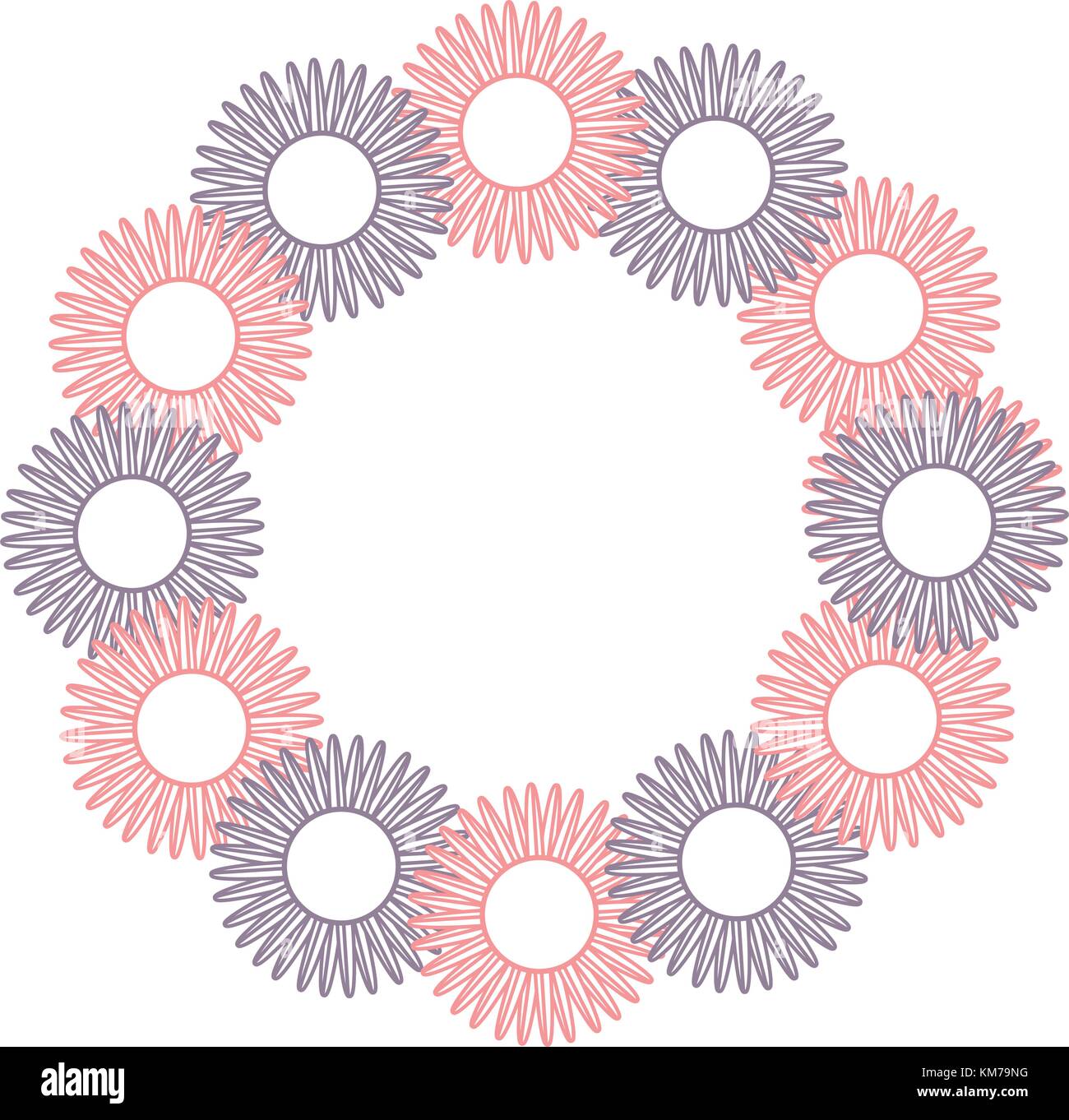 round frame flower vector illustration Stock Vector Image & Art - Alamy