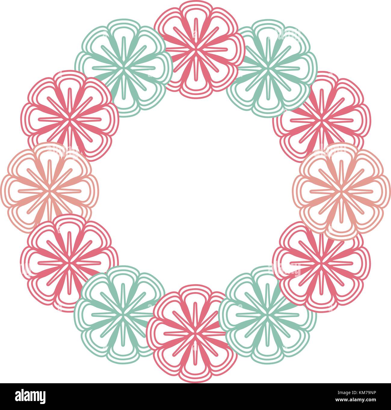 round frame flower vector illustration Stock Vector Image & Art - Alamy