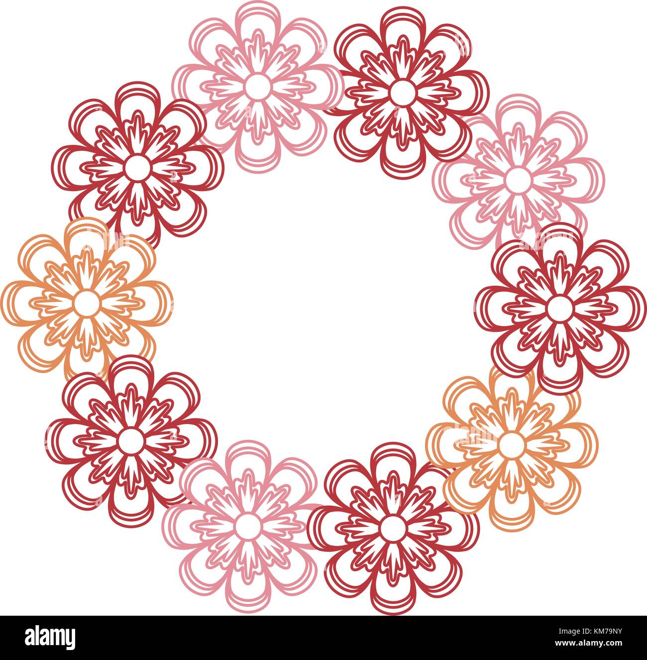 round frame flower vector illustration Stock Vector Image & Art - Alamy