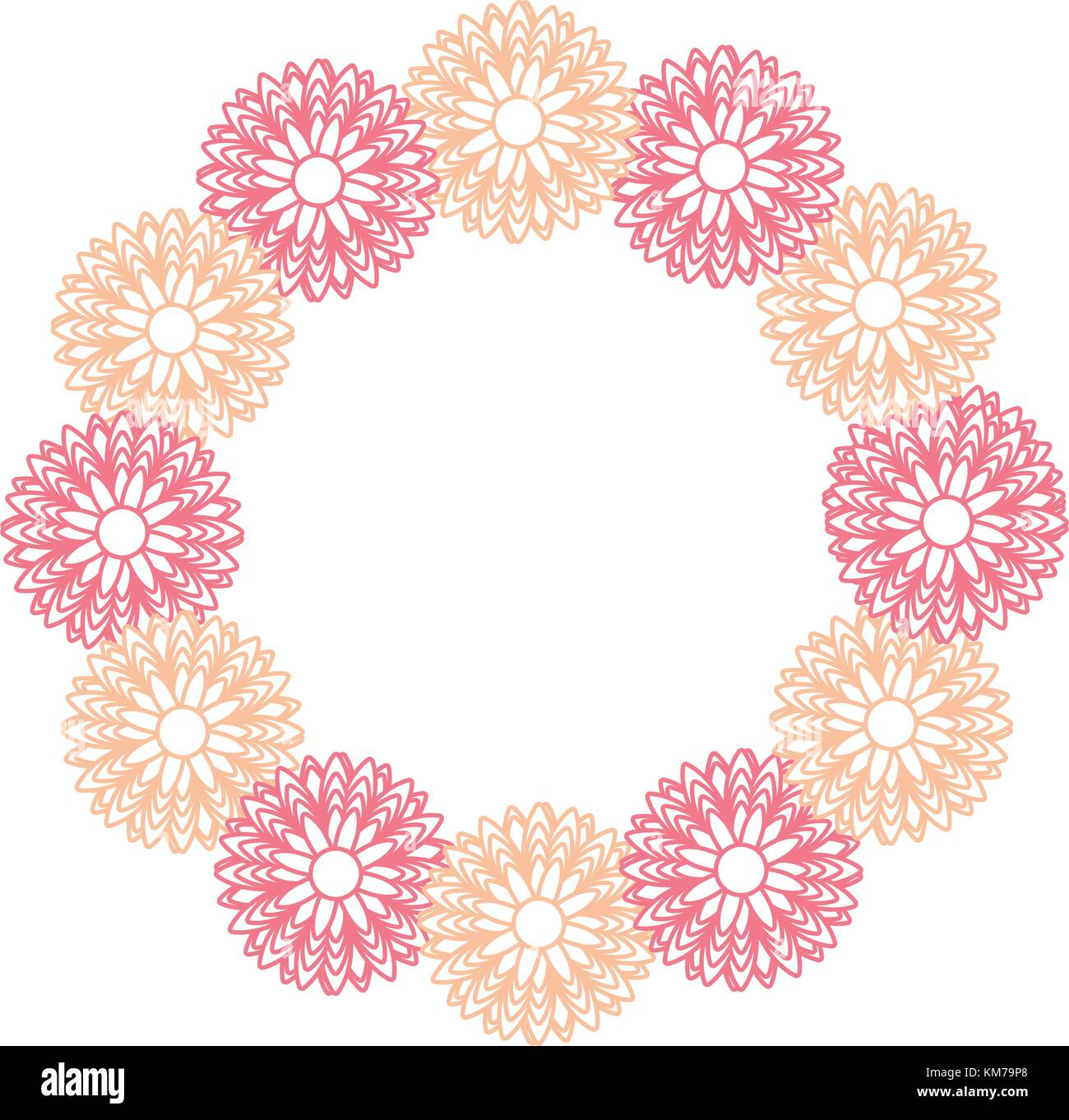 round frame flower vector illustration Stock Vector Image & Art - Alamy