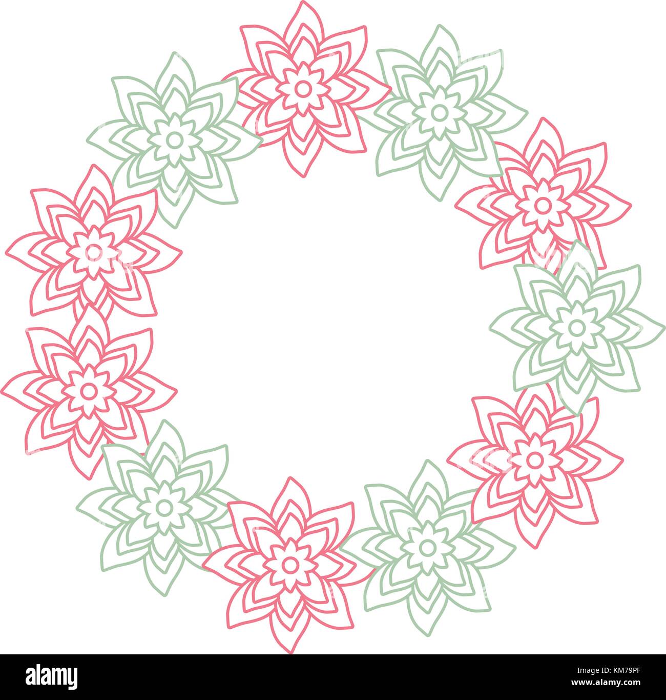 round frame flower vector illustration Stock Vector Image & Art - Alamy