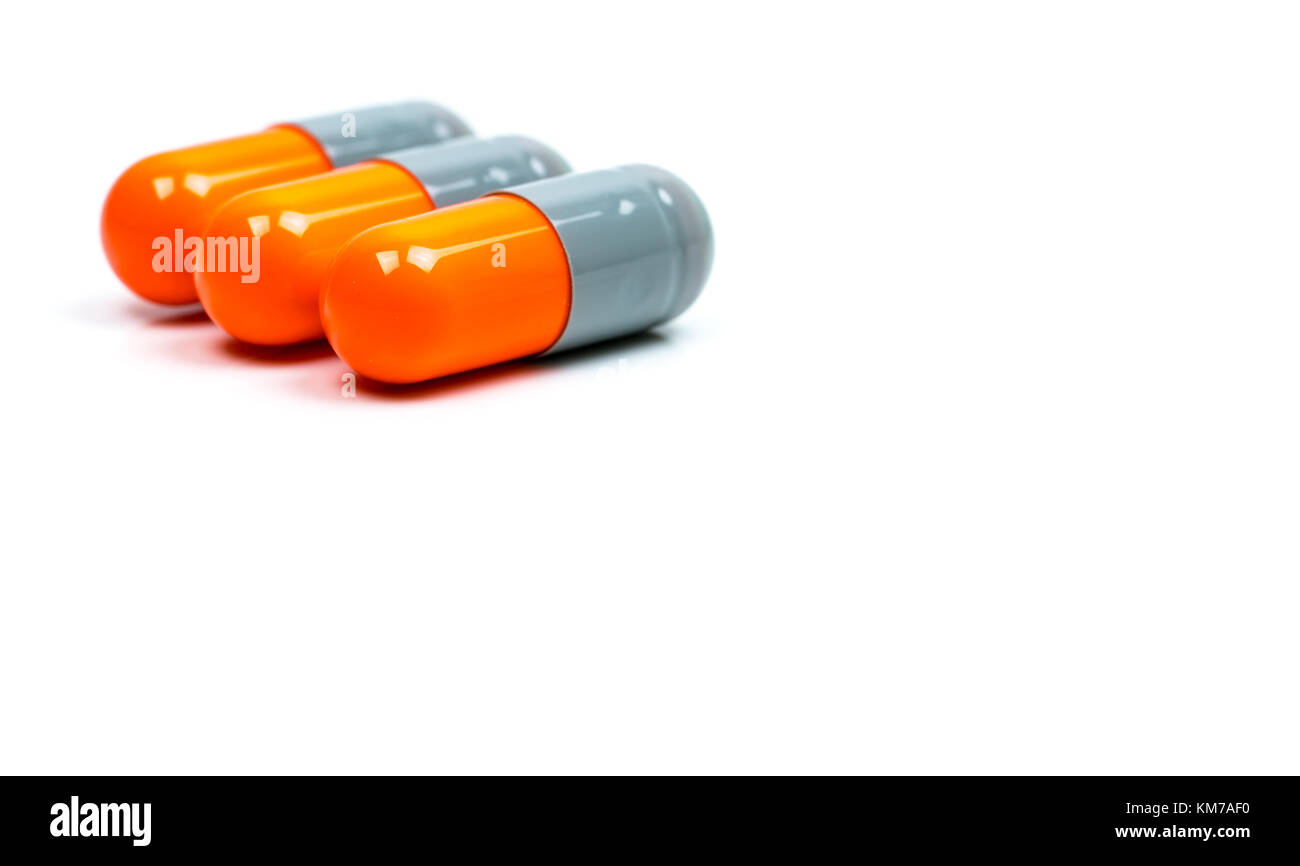 Grey orange penicillin capsules hi-res stock photography and images - Alamy