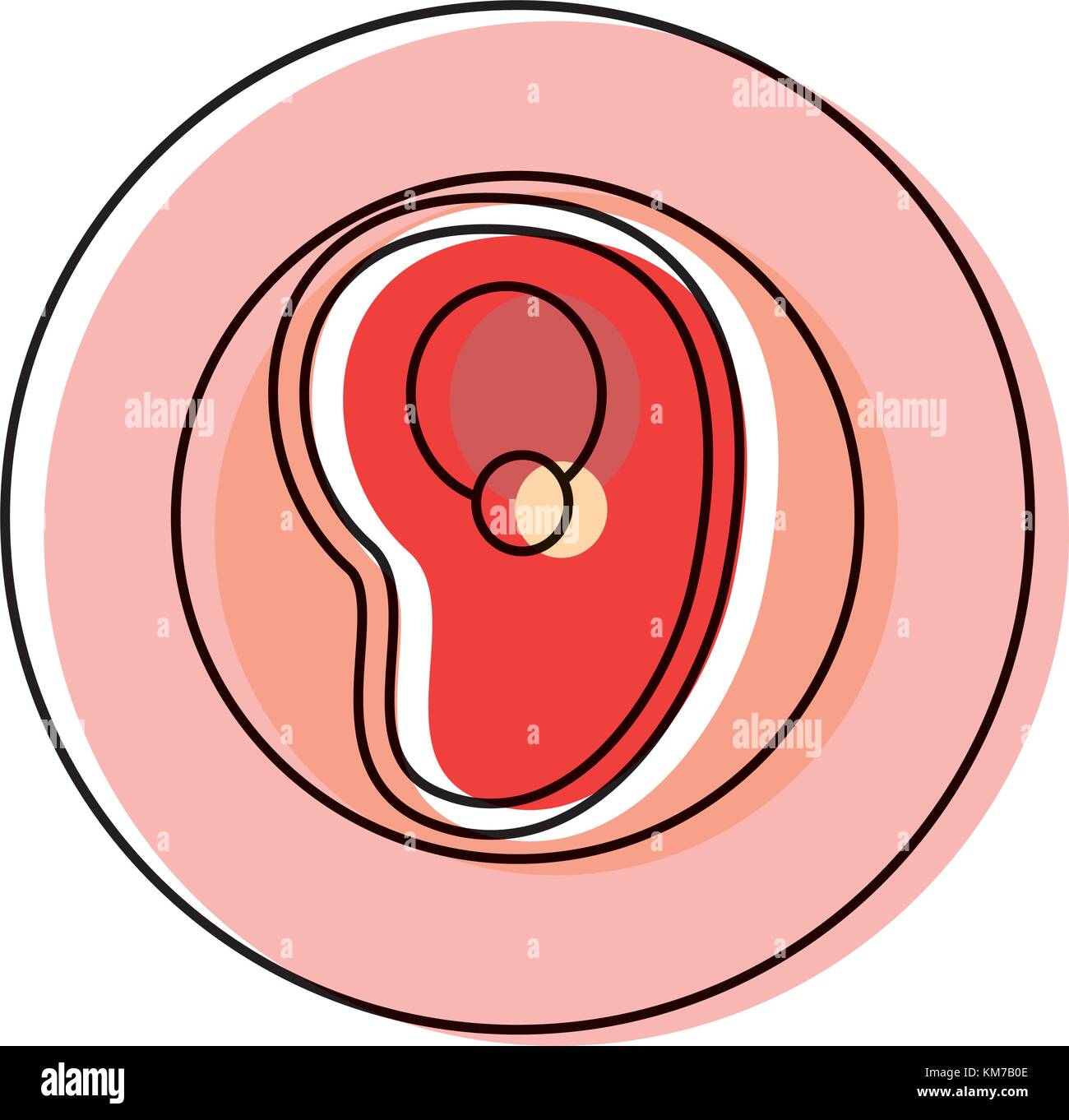 plate with meat vector illustration Stock Vector Image & Art - Alamy