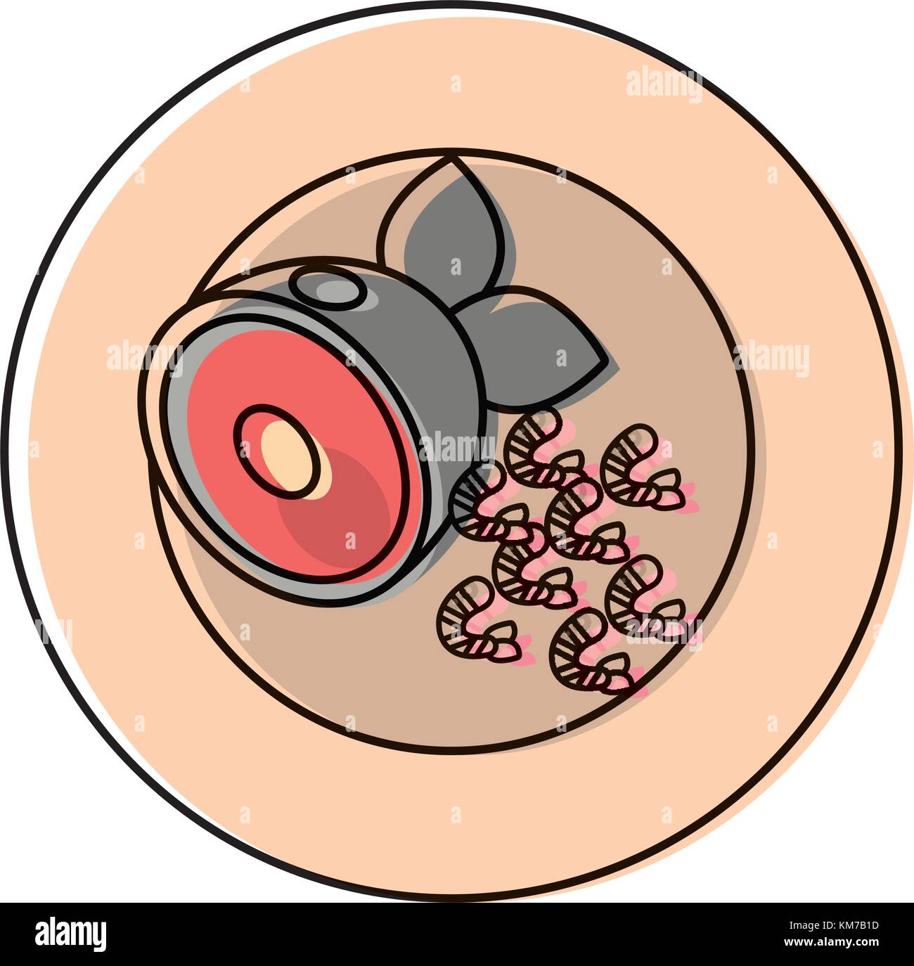 plate with fish and shrimp vector illustration Stock Vector Image & Art ...