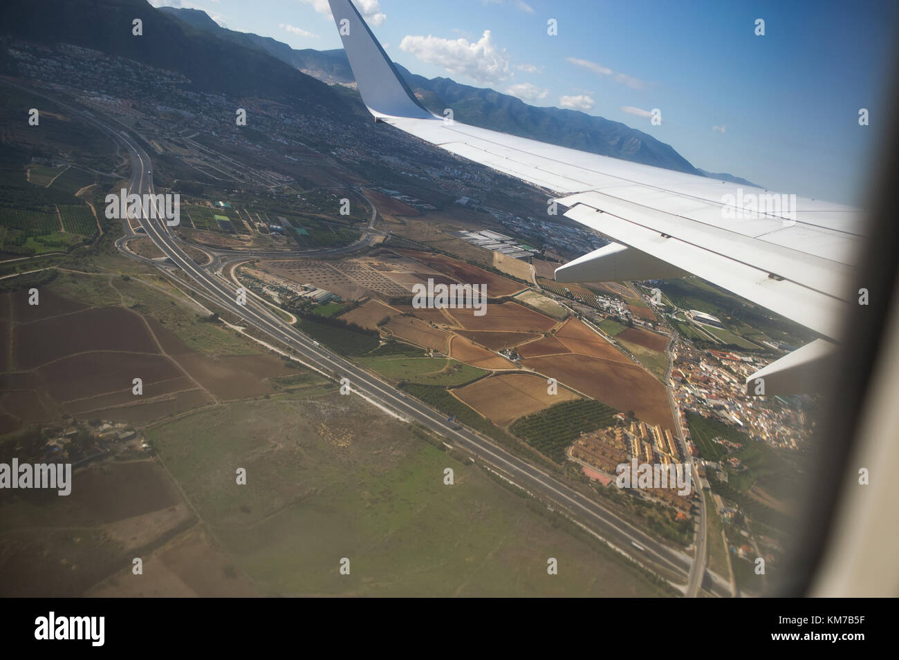 View from the airplane window. Beautiful scenery from an unexpected ...