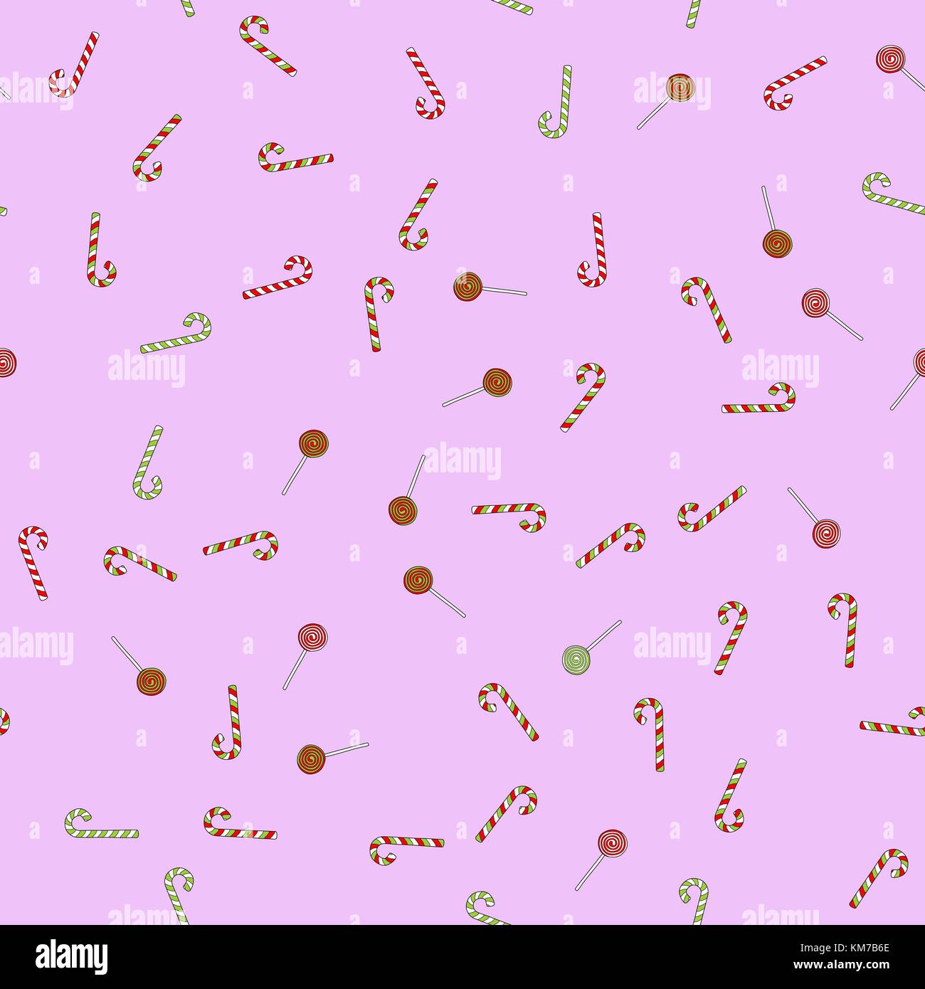 hand drawn vector christmas lollipops seamless pattern Stock Vector ...