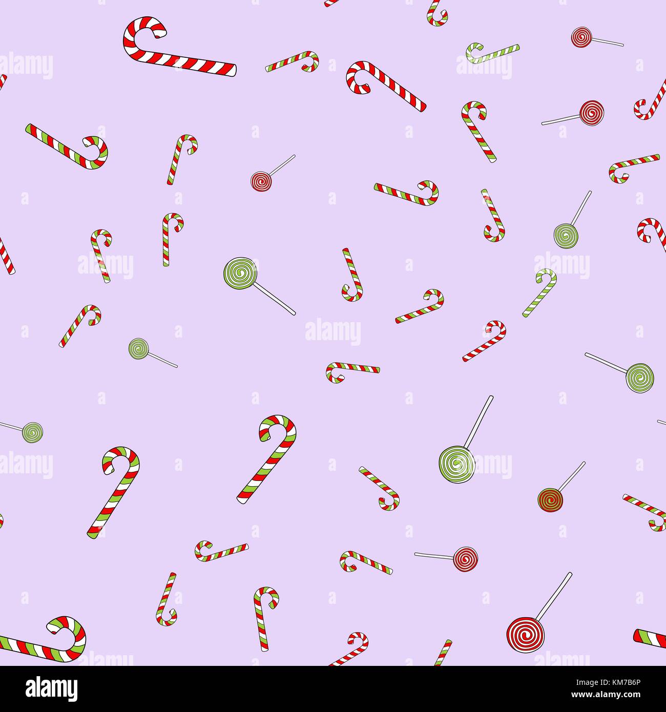 hand drawn vector christmas lollipops seamless pattern Stock Vector ...