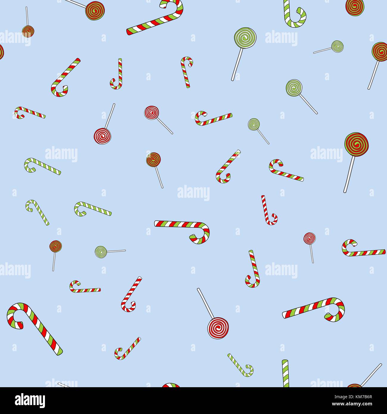 hand drawn vector christmas lollipops seamless pattern Stock Vector ...