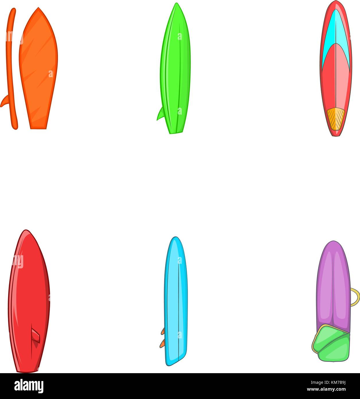 Surfboard icon set, cartoon style Stock Vector Image & Art - Alamy
