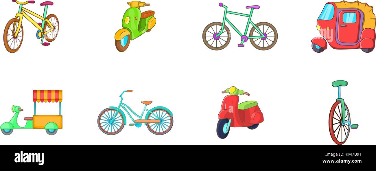 Bike icon set, cartoon style Stock Vector Image & Art - Alamy