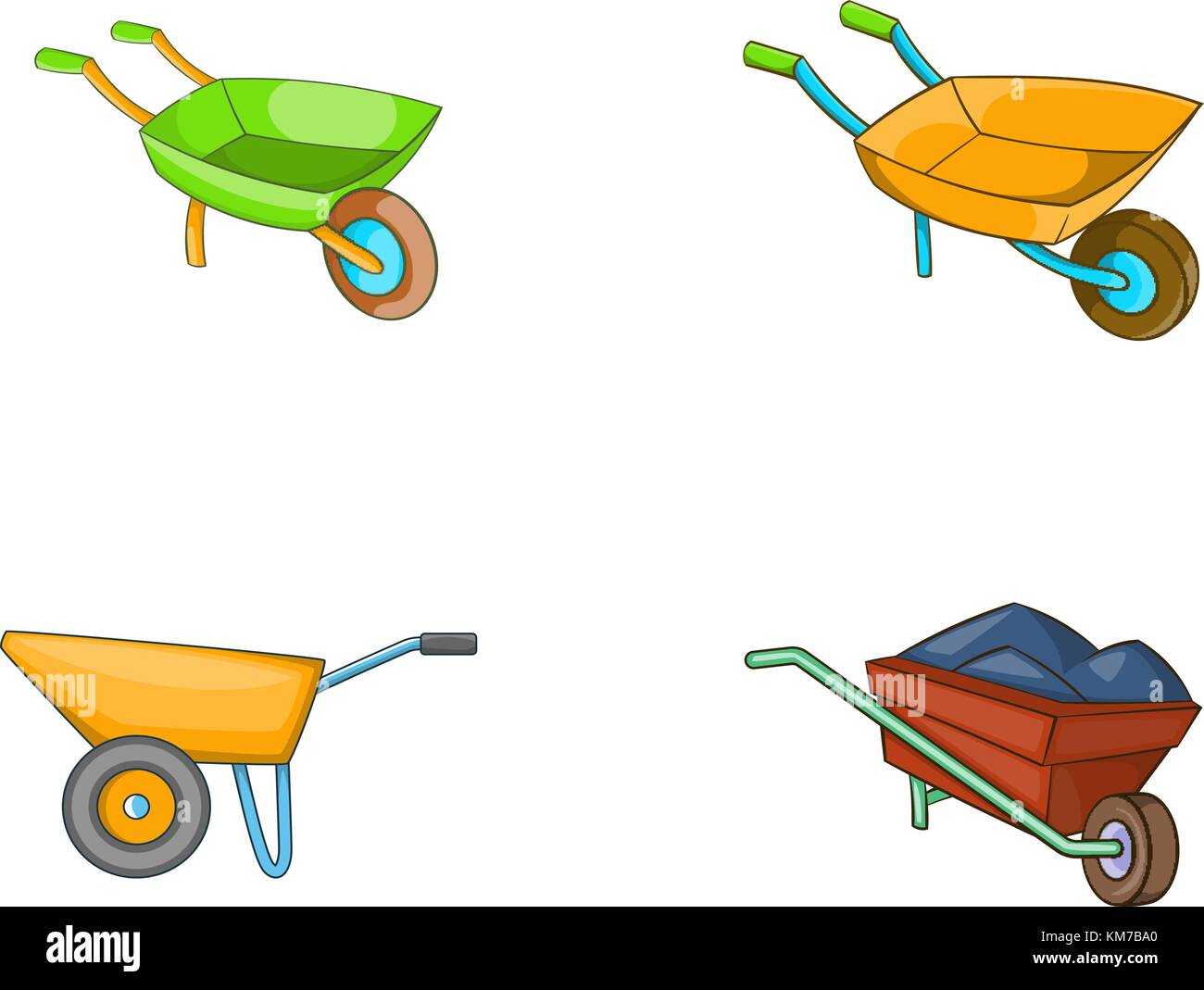 One wheel barrow icon set, cartoon style Stock Vector Image & Art - Alamy